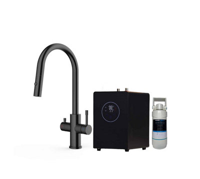 UKB 4-in-1 INSTANT BOILING WATER TAP, GUN METAL PULL OUT SPOUT