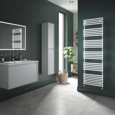 UKBathrooms essentials Quartz White Designer Towel Radiator | DIY at B&Q