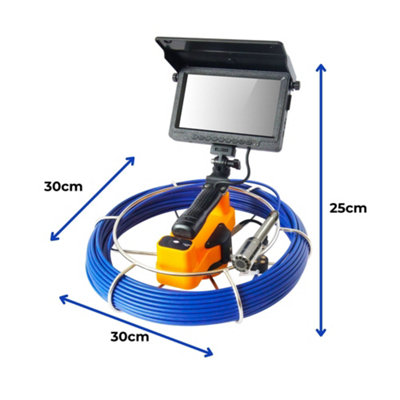 UKIC DrainTek-7 Advanced 30m Drain CCTV Inspection Camera with 7-Inch ...