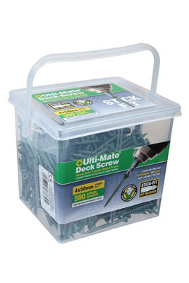 Ulti-Mate D 10100 Stick-Fit Deck Screws - 4.0 x 50 mm - Tub of 500 ...
