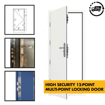 Ultra-High Security Steel Door 12-Point Multi-Point Locking for Garage ...