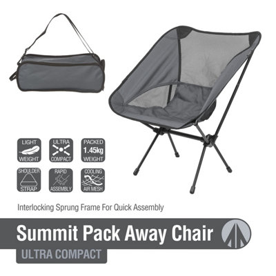 Ultra Light Pack Away Outdoor Chair with Carry Bag (Gray)