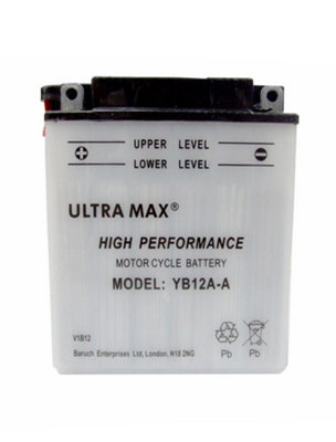 Ultra Max YB12A-A, 12v 12Ah 135 CCA Motorcycle Battery