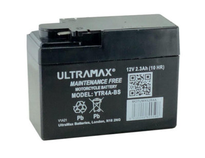 Ultra Max YTR4A-BS, 12V 2.3AH Motorbike Motorcycle Battery