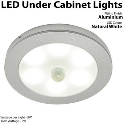 Ultra-Slim Aluminium Round Kitchen Cabinet Light with PIR Sensor ...