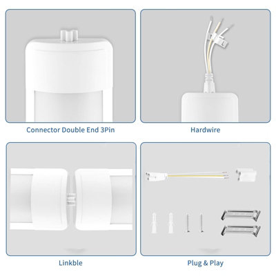 Ultra Slim Linkable LED Batten Light 6500K Daylight White Strip