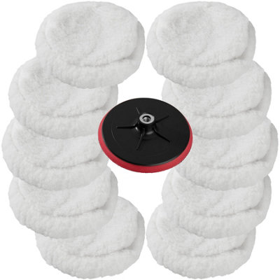 Ultra soft polishing pad & wheel set (220mm + 180mm, 11 pcs) - white ...