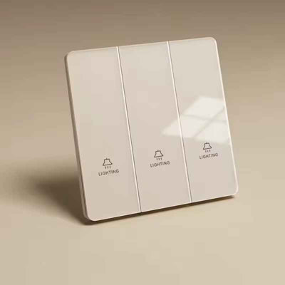 Ultra Thin Glass LED Light Switch, 3 Gang 2 Way EU Wall Panel, 220V