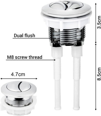 Ultra Toilet Push Button Flush Replacement Dual Flush Cistern Valve ...
