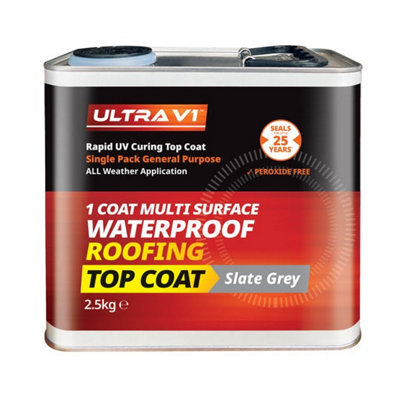 Ultra V1 Waterproof Roofing Top Coat: Rapid UV Curing - 2.5kg