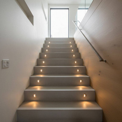 UltraBeam Round Mini Recessed Indoor Wall Light - Step and Stair Riser ...