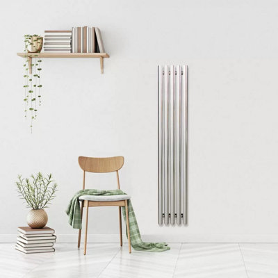 Ultraheat Imperium Radiator 1300 x 260 x 61 mm Chrome Tubes, Hot Water ...