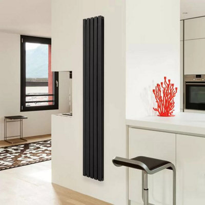 Ultraheat Linear Radiator 1800 x 268 mm - Black Mild Steel, Hot Water ...