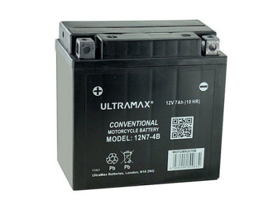 UltraMax 12N7-4B, 12V 7AH 90 CCA Motorbike Motorcycle Battery Replaces ...