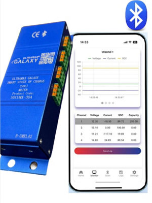 Ultramax Galaxy Smart SOC Meter Battery Charge Indicator for 12V or 24V ...
