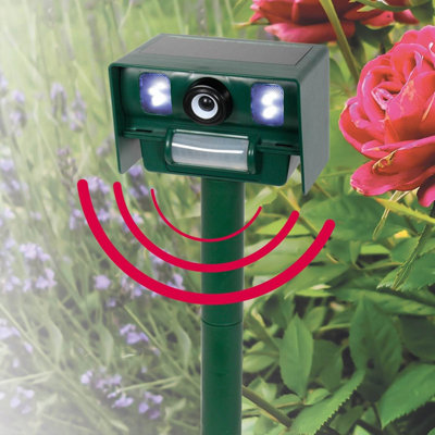 Ultrasonic Solar Pest Repeller - PIR Sensor, LED Strobe, Animal ...