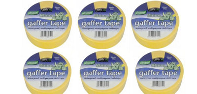 Ultratape Multipurpose Rhino Gaffer Cloth Tape 50mm x 50m Yellow Pack of 6