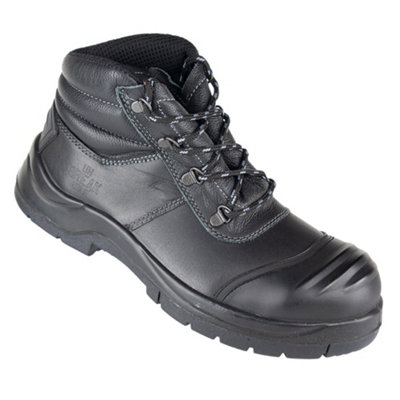 Unbreakable Renovator S3 black leather steel toe/midsole scuff-cap ...