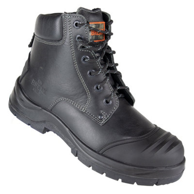 Unbreakable Trench-Pro S3 black leather steel toe/midsole scuff-cap ...