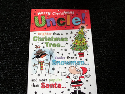 UNCLE CHRISTMAS CARD - GREETING CARD BY WISHING WELL