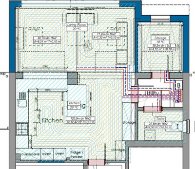 Underfloor Heating Water Pipe Layout Design CAD Service PSW ...