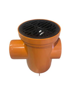 Underground drainage round back inlet Bottle gully with Circular grid 110mm