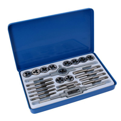 UNF UNC Imperial SAE Tap And Die Set 1/8"-1/2" Coarse & Fine 24pc Set