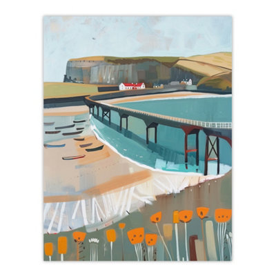 Unframed Wall Art Abstract Painting Hunt Cliff Saltburn Yorkshire ...