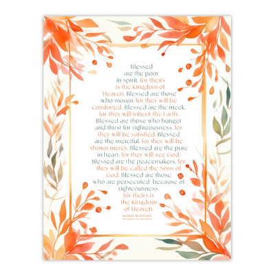 Unframed Wall Art Blessed Beatitudes Sermon of the Mount Matthew Gospel ...