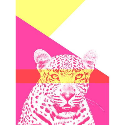 Unframed Wall Art Bold Animals Pink Leopard - 12X16 inch
