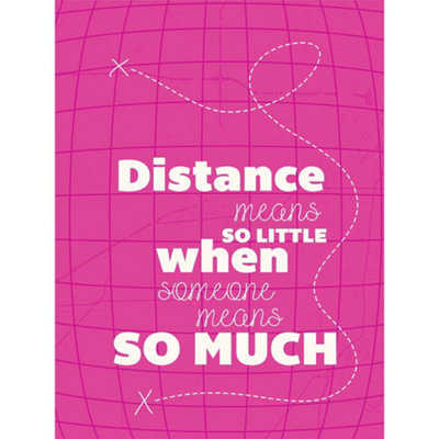 Unframed Wall Art Distance Love Romance Typography Pink - 12X16 inch