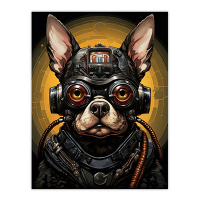 Unframed Wall Art Futuristic Sci Fi Atompunk Matrix Dog Cute Fun ...