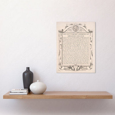Unframed Wall Art Gettysburg Address Abraham Lincoln USA President ...
