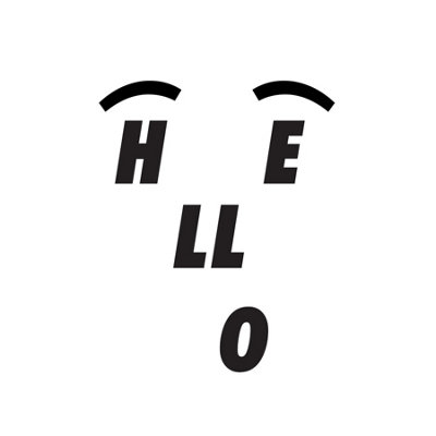 Unframed Wall Art Hello Face Symbols - 12X16 inch