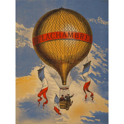 Unframed Wall Art Henri Lachambre Hot Air Balloon Vintage France ...