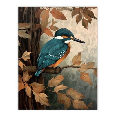 Unframed Wall Art Kingfisher By George Sinclair Vintage Botanical ...