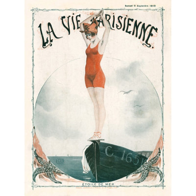 Unframed Wall Art La Vie Parisienne Swimming Starfish Magazine Cover ...