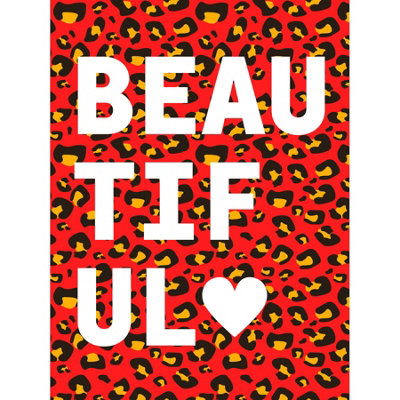 Unframed Wall Art Leopard Words Beautiful - 12X16 inch