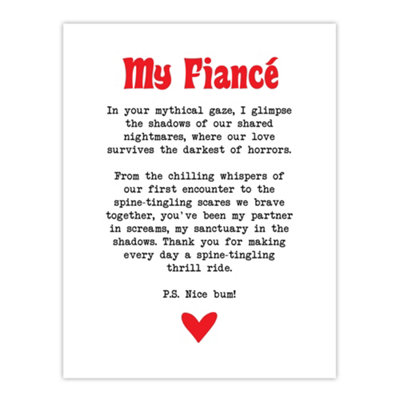 Unframed Wall Art Love Poem Horror Fan Fiancé Romantic Poetry Fun ...