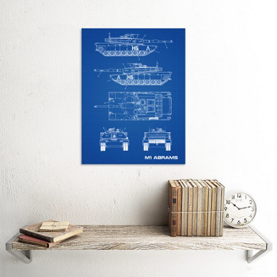 Unframed Wall Art M1 Abrams American Main Battle Tank Blueprint Plan ...