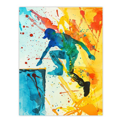 Unframed Wall Art Parkour Jump Urban Sport Colourful Paint Splat ...