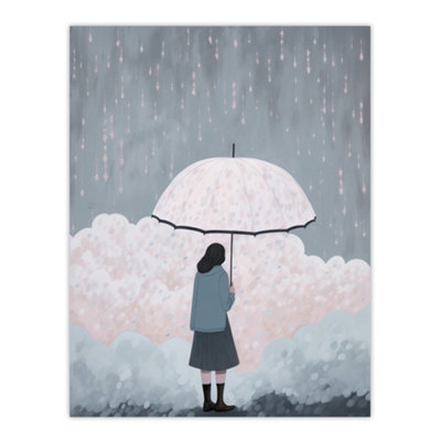 Unframed Wall Art Pink Rain By Amy Denver Minimalist Soft Pastel Rain ...
