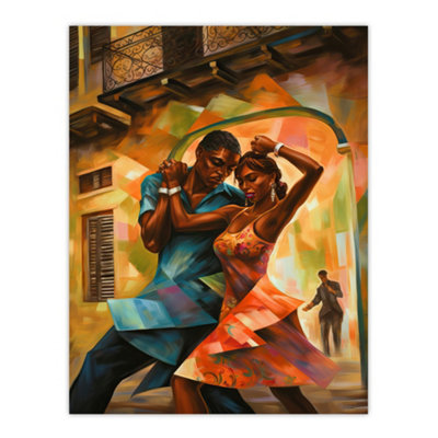 Unframed Wall Art Salsa Cuban Street Dance Colourful Dancing Painting ...
