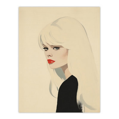 Unframed Wall Art Serious Side Eye Retro Female Beauty Portrait in ...
