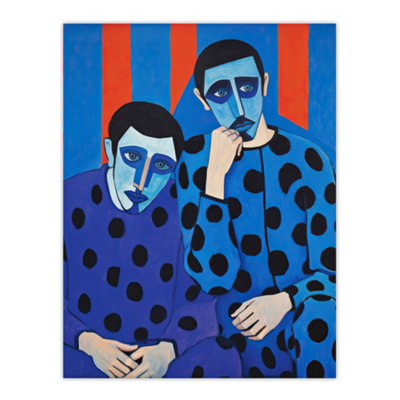 Unframed Wall Art The Boys In Blue Twin Brothers Portrait Purple Cobalt ...