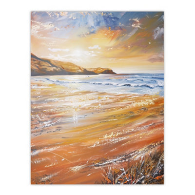 Unframed Wall Art Woolacombe Bay Seaside Sunset Coastal Landscape ...