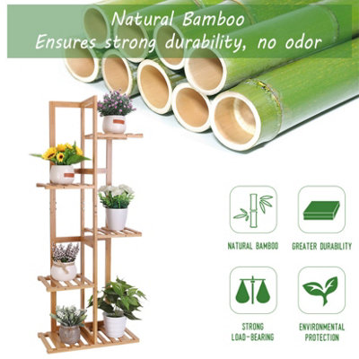 UNHO 102cm H Vintage 5Tier Ladder Shelf Corner Storage Unit Plant Stand ...