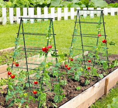 UNHO 176cm H Iron Triangle Garden Trellis for Lawn Garden Backyard ...