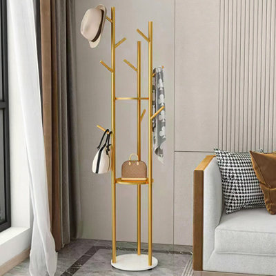 UNHO Heavy Duty Marble Coat Rack Stand Tall Clothes Rail Hanger f ...