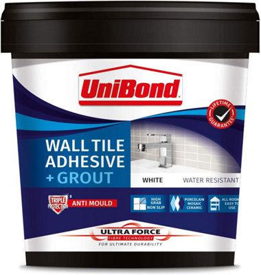 UniBond 2570751 Ultraforce Wall Tile Adhesive and Grout White 1.38 Kg